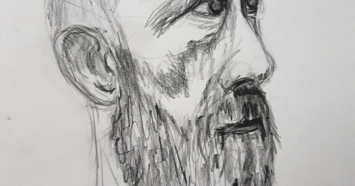 Portrait homme 3/4 face graphite sur papier esquisse | artgraphe le ...